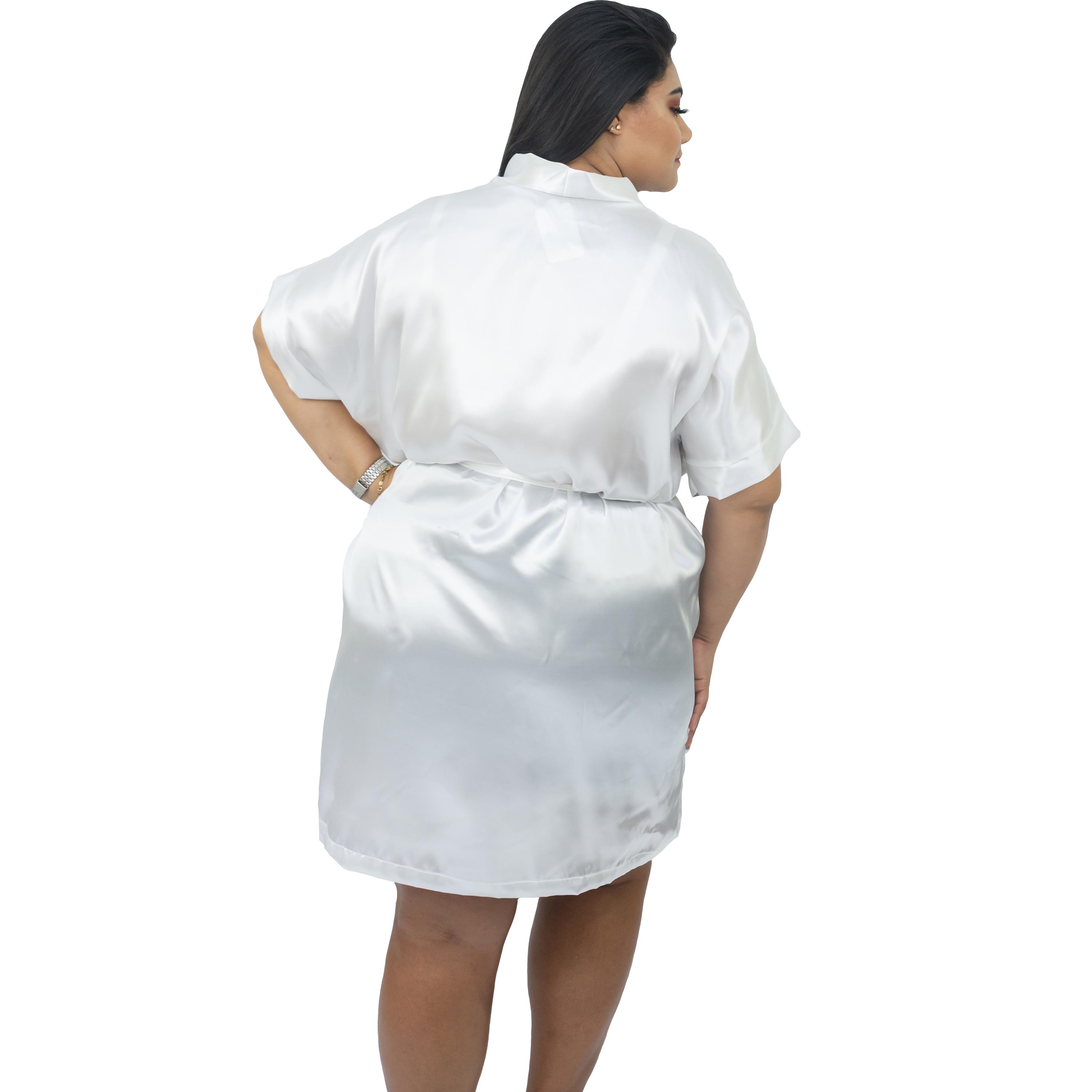 Robe de Cetim Feminino Plus Size 48 50 52 e 54 Branco
